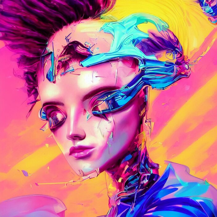 Lexica - Young woman, gorgeous face, vaporwave aesthetic, synthwave ...