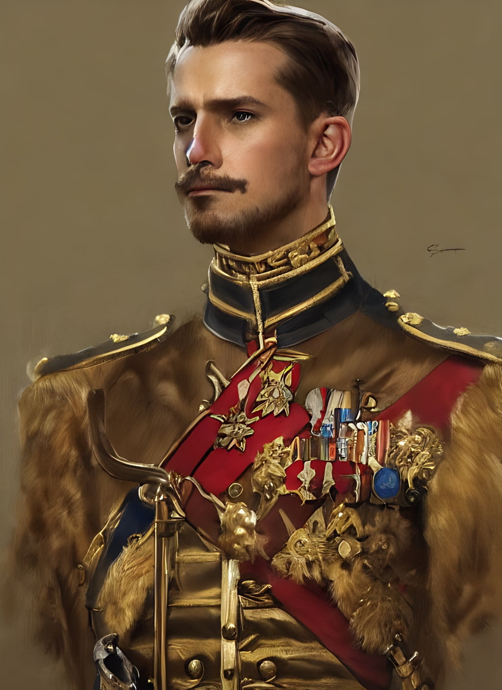 Lexica - Full body portrait, man of an 21th century monarch, military ...