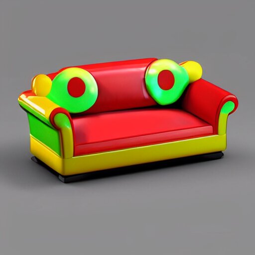 ( 2 0 0 4 - 2 0 0 7 ) isometric candy sofa, sculpted, 3 d render ...