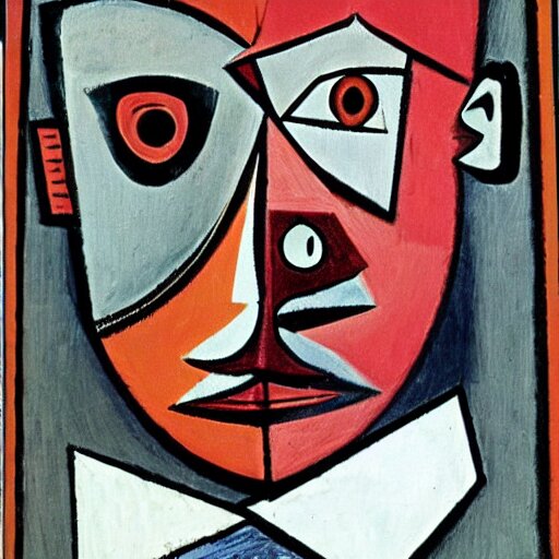 Lexica - Very creepy man, grotesque, horror, pablo picasso style