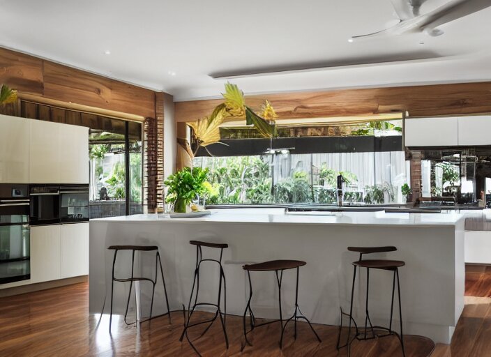 luxurious cannabis kitchen in australian suburban everyday life ...