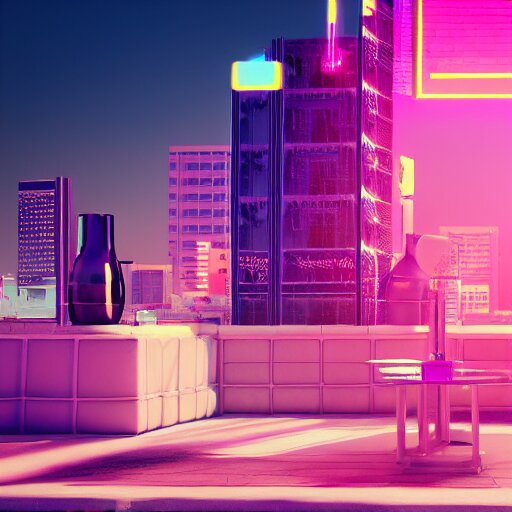 Lexica - Synthwave art of peykan, tehran, octane render, pink neon lights