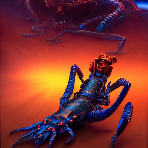 Lexica - Cinematic portrait of psychedelic robotic scorpion, exotic ...