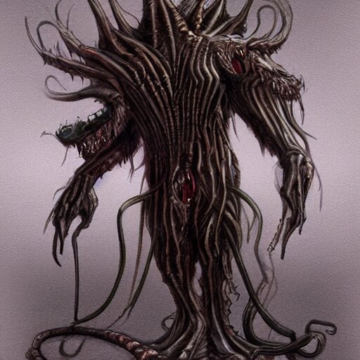 Lexica - Cthulu titan full body creature horror concept art