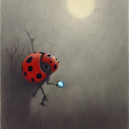 Lexica - Ladybug as a monster, fantasy art style, scary atmosphere ...