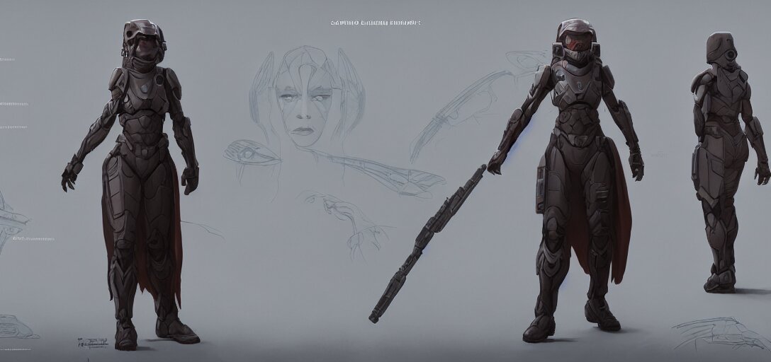 Lexica - Character sheet concept art of female jedi from halo ...
