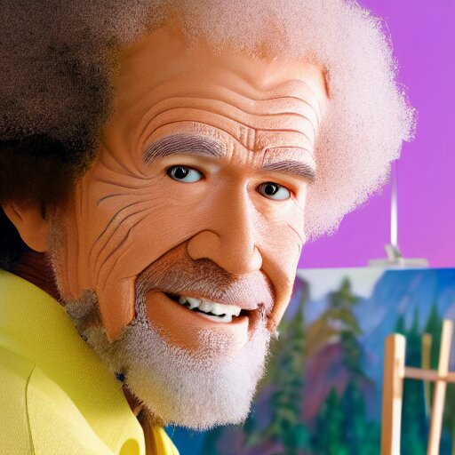 Lexica - A closeup photorealistic photograph of bob ross working on a ...