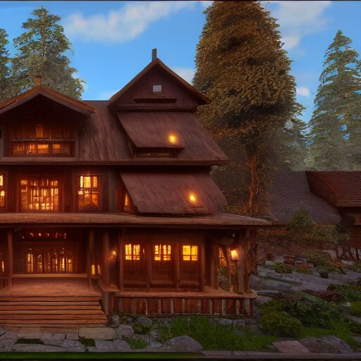 Lexica - Peaceful wooden mansion, interior, unreal engine 5 tech demo ...