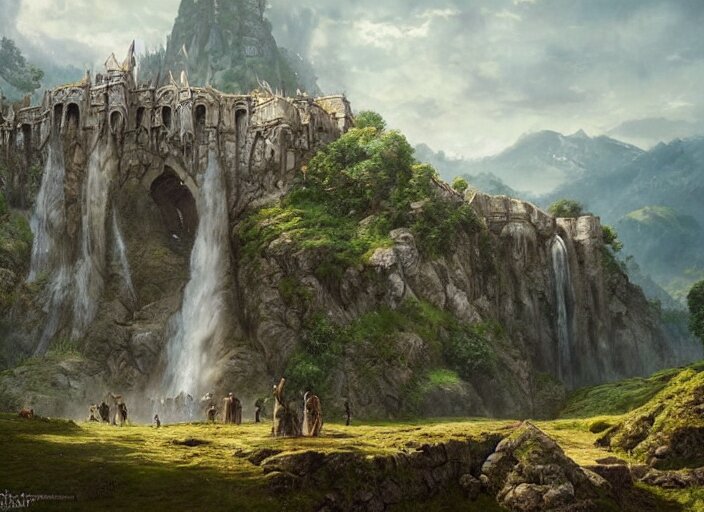 Lexica - Medieval adventurers in the shire scenery landscape, lord of ...