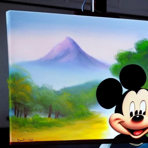 Lexica - A closeup photorealistic photograph of bob ross working on a ...