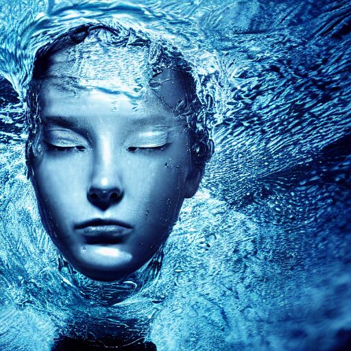 Lexica - Water artwork manipulation in the shape of a human head, on ...