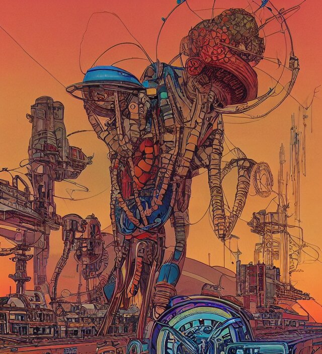 Lexica - Atompunk / decopunk powered in the style of jean giraud in the ...