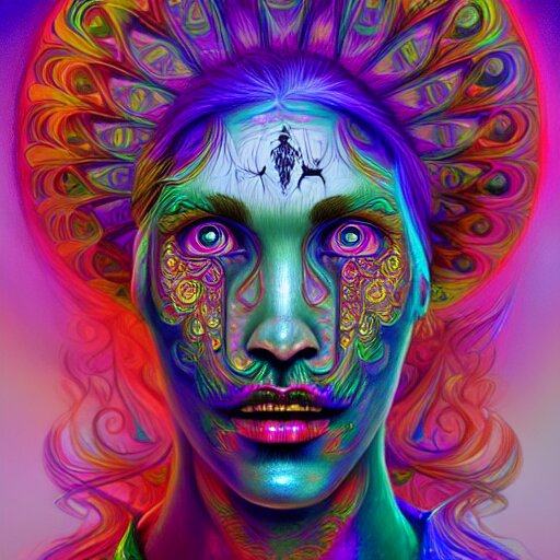 Lexica - An extremely psychedelic portrait of a ghost, surreal, lsd ...