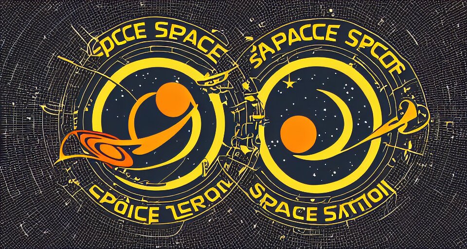Lexica - Vintage space station logo, vector, black background ...