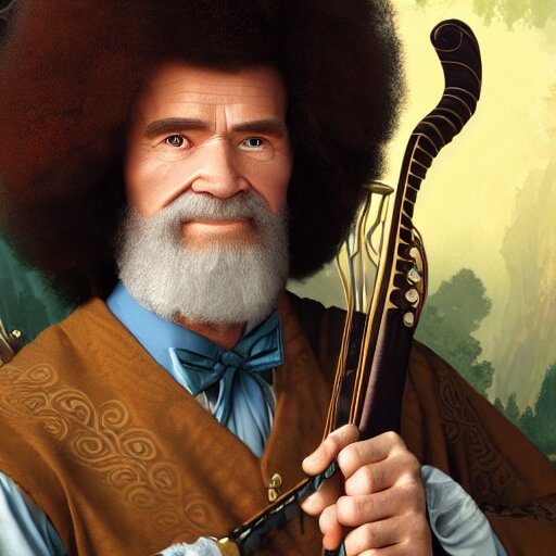 Lexica - An ultra detailed vector image of bob ross dressed as a ...