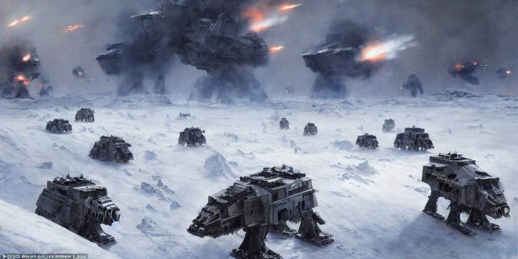 Lexica - The battle of hoth, rebel soldiers fighting enormous imperial ...