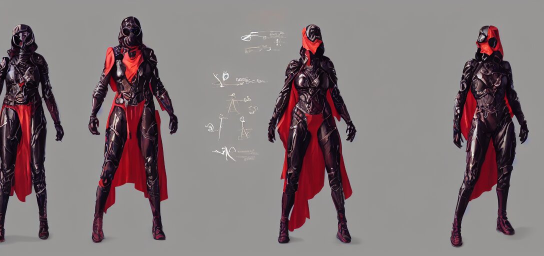 Lexica - Character sheet concept art of female special forces superhero ...