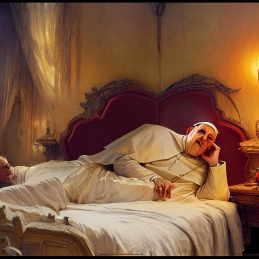 Lexica - The catholic pope in his bed, terrified, because a horned ...