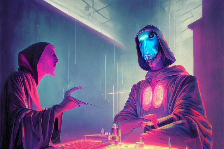 Lexica - A beautiful masterpiece painting of a technomancer wizard in ...