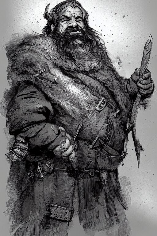 Lexica - Concept art of a dwarf by Even Amundsen, digital ink