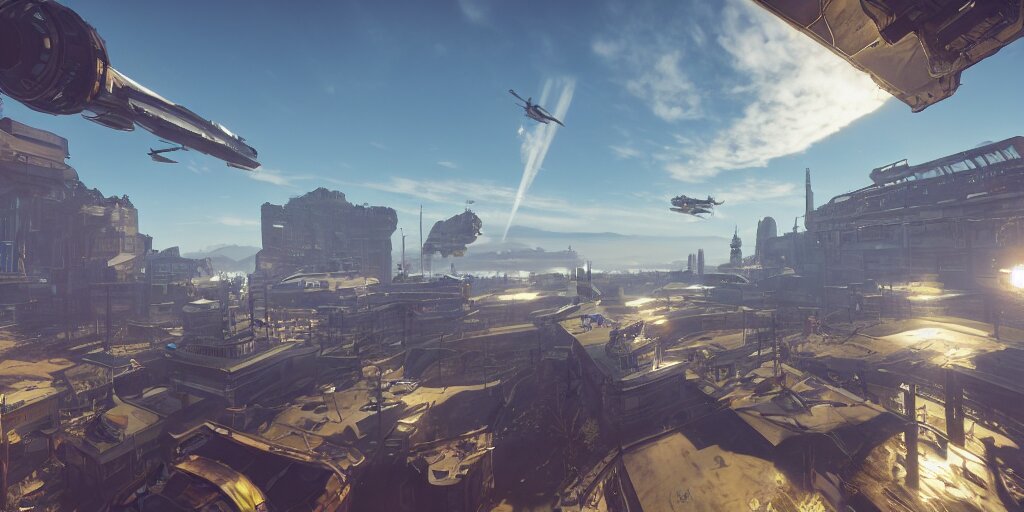 Lexica - Screenshot from a renaissance airship cyberpunk first person ...