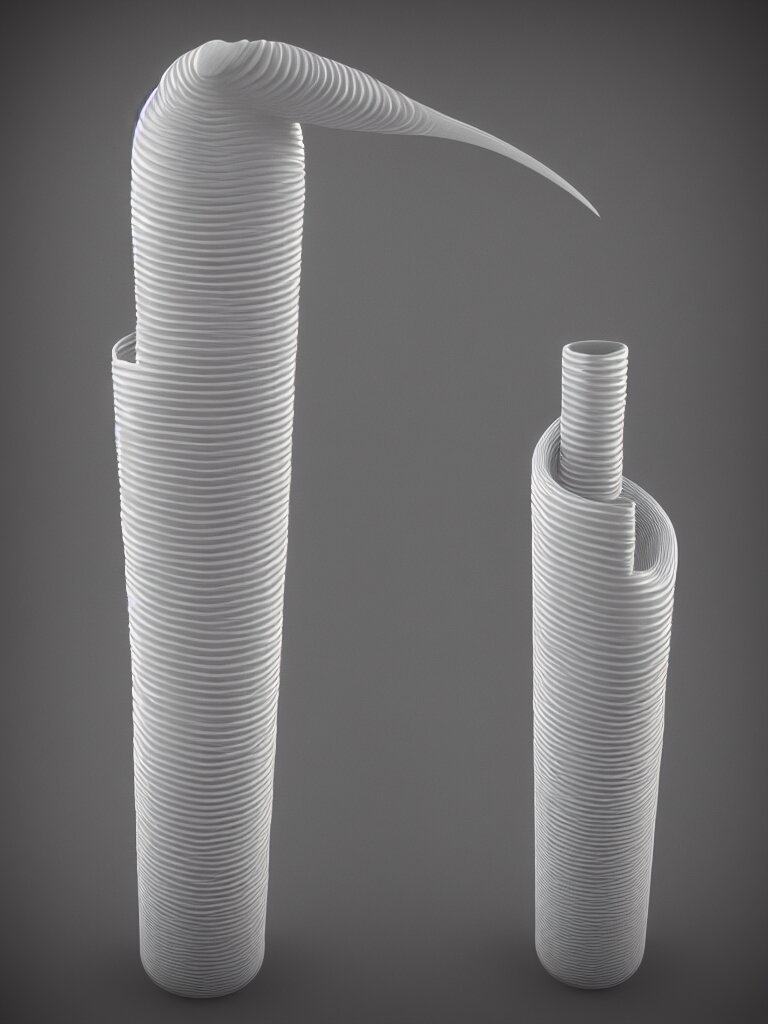 Lexica - A 3d model of a tube shape, straight smooth vertical, texture ...