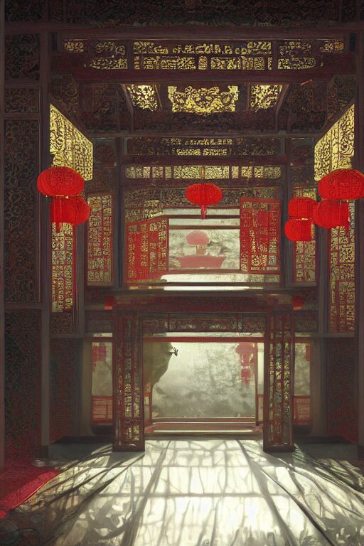 Lexica - Inside a luxurious chinese temple, portrait, powerfull ...