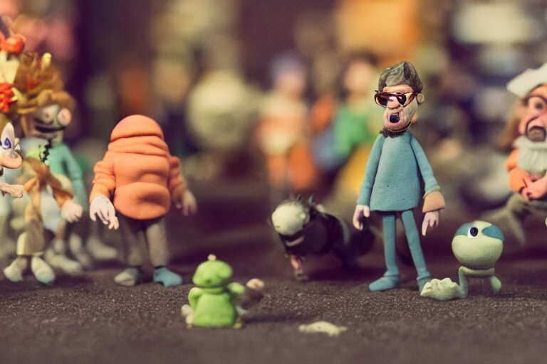 Lexica - Cinematic screenshot of a stop motion claymation film about a ...