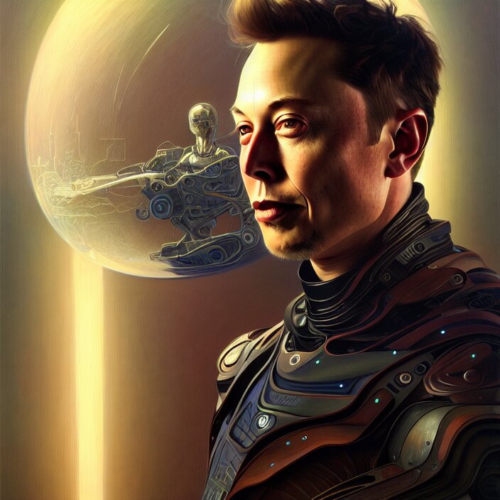 Lexica - Portrait of Elon Musk organic cyborg, diffuse lighting ...