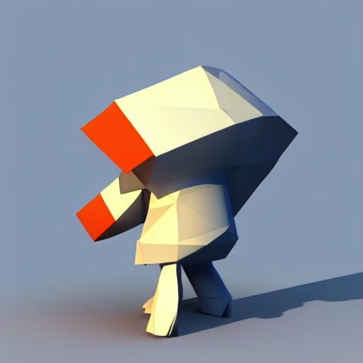 poorly rendered low poly 3d model of a popular cartoon character ...