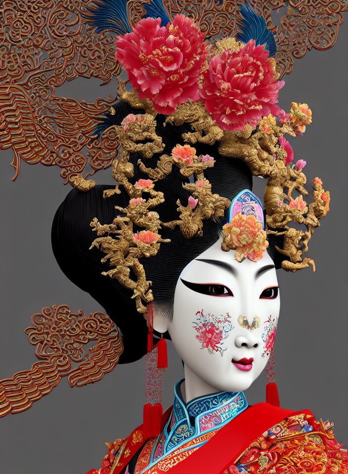 Lexica - 3 d chinese goddess close up profile portrait, beautiful ...