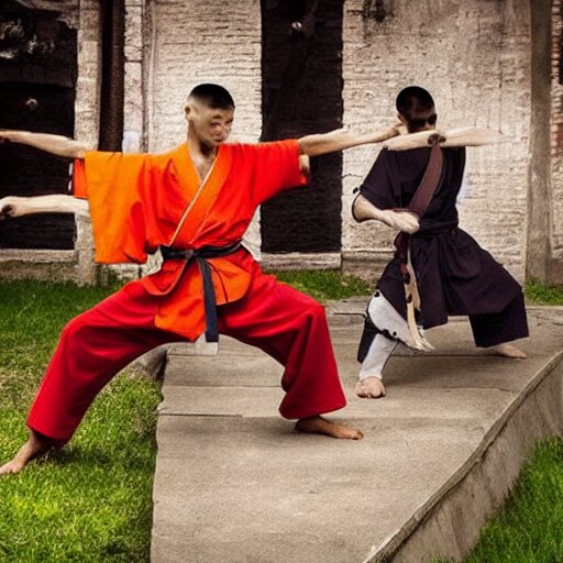 Lexica - Real cats dressed as shaolin monks, 4k