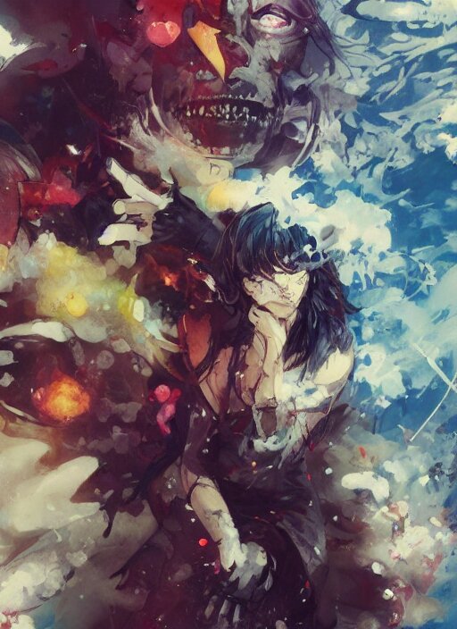 Lexica - Surreal gouache painting, by yoshitaka amano, by ruan jia, by ...