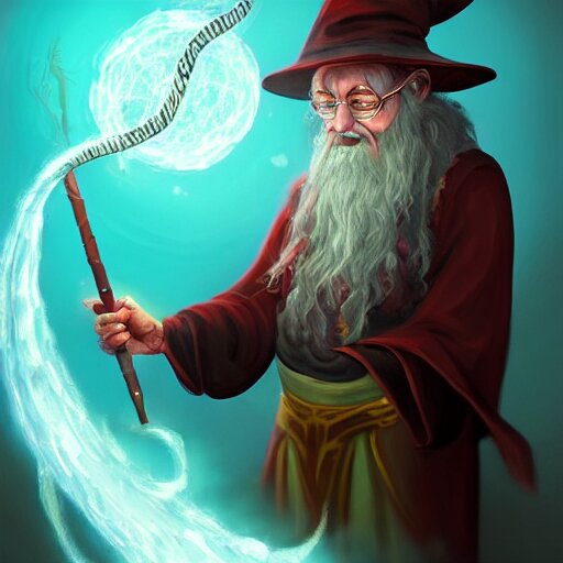 Lexica - Wizard nerd casting a spell , digital painting , digital art ...