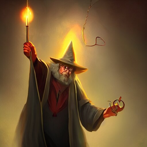 Lexica - Wizard nerd casting a spell , digital painting , digital art ...