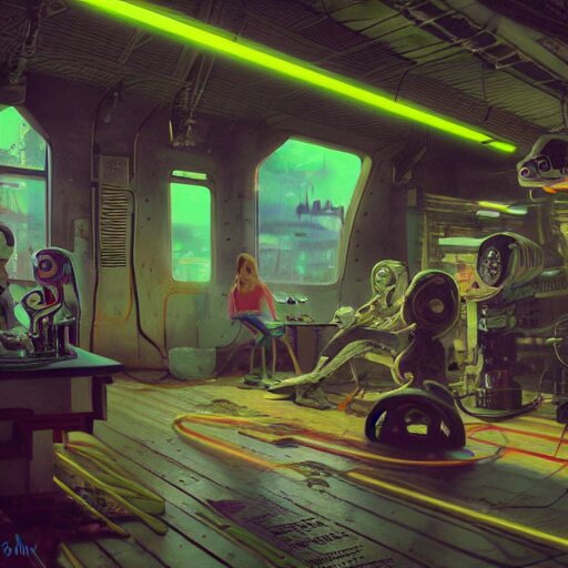 Lexica - Interior shot, ready player one, teenager hangout spot, sci-fi ...