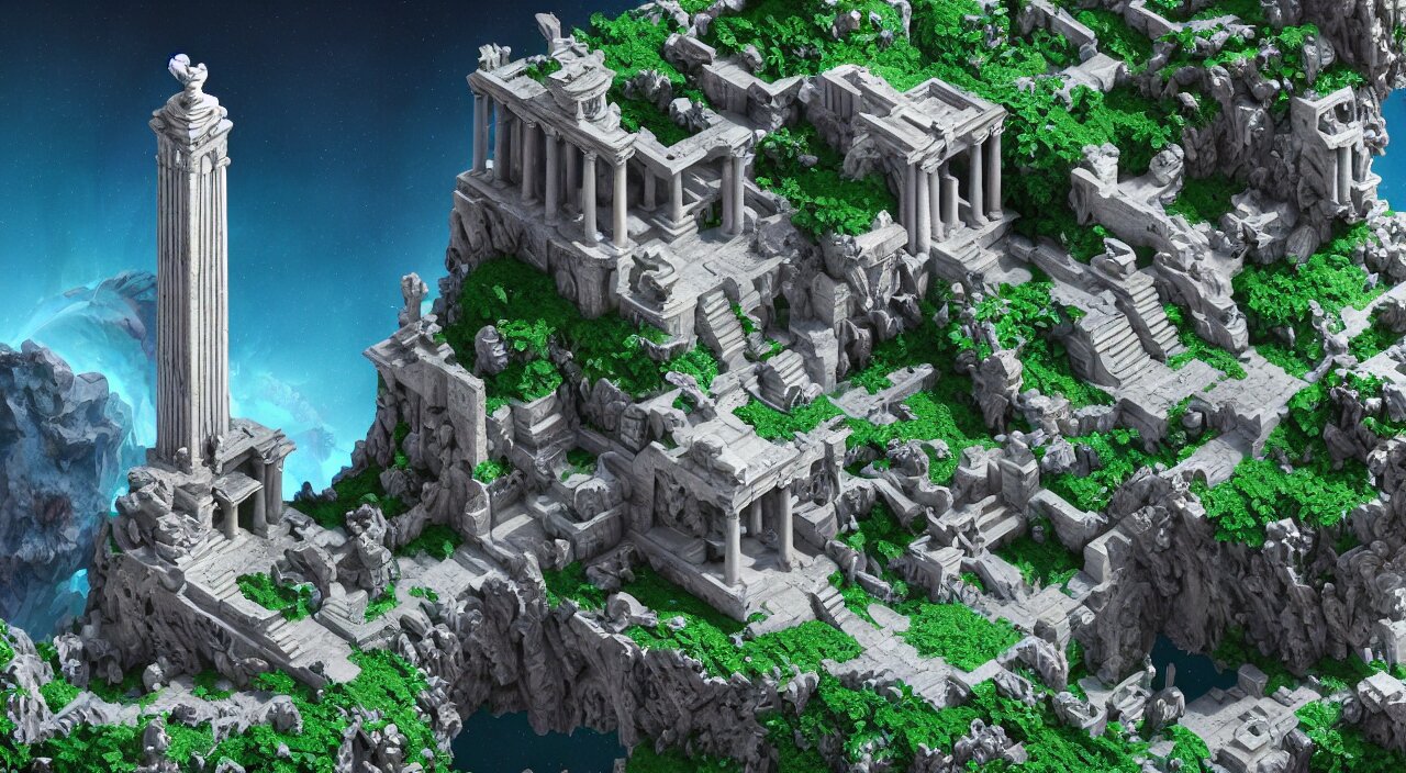 Lexica - Atlantis zeus statue and hill valley grec greeble temple of ...