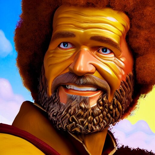 Lexica - A closeup photorealistic photograph of bob ross working on a ...