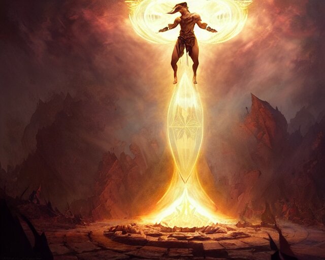 Lexica - Handsome tattooed gym bro cleric radiant explosion magic spell ...