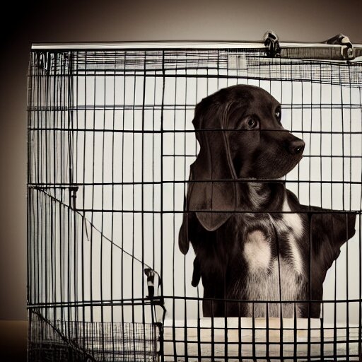 Lexica - Dog giving food to a caged human, an ultra high definition ...