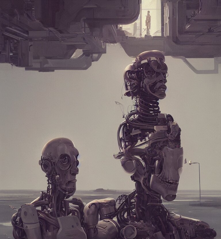 Lexica - A portrait of a researcher, half human, half machine in a ...