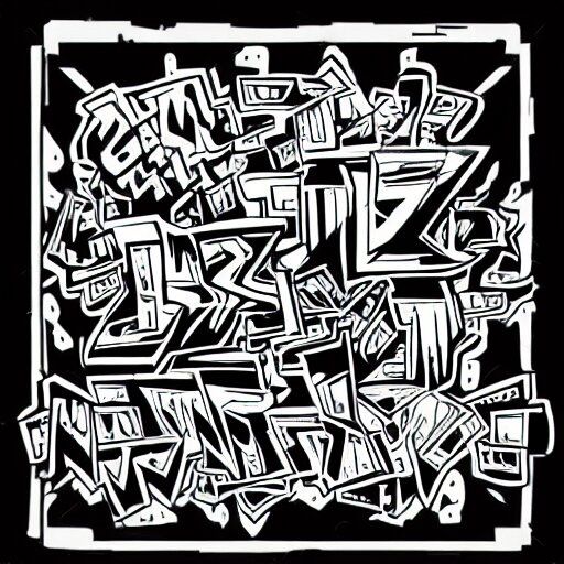 Lexica - Zef box design black and white color scheme, graffiti, cute ...