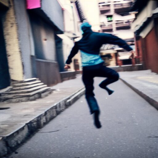 Lexica - Photo of ninja running around the streets of Edo in parkour ...