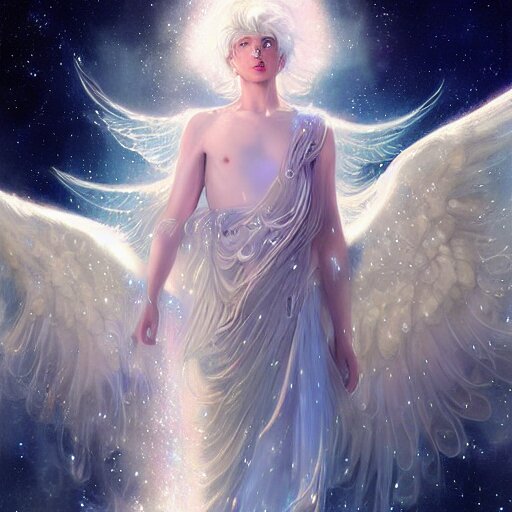 Lexica - Portrait harmony of white haired angel beautiful yoongi ...