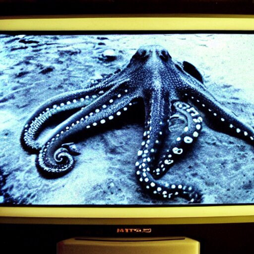 Lexica - Vintage television displaying a news report about an octopus ...
