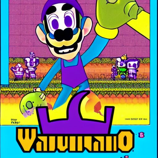 Lexica - NES game box Waluigi Quest
