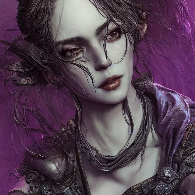 Lexica - The portrait of neutral evil fallen female dark knight ...