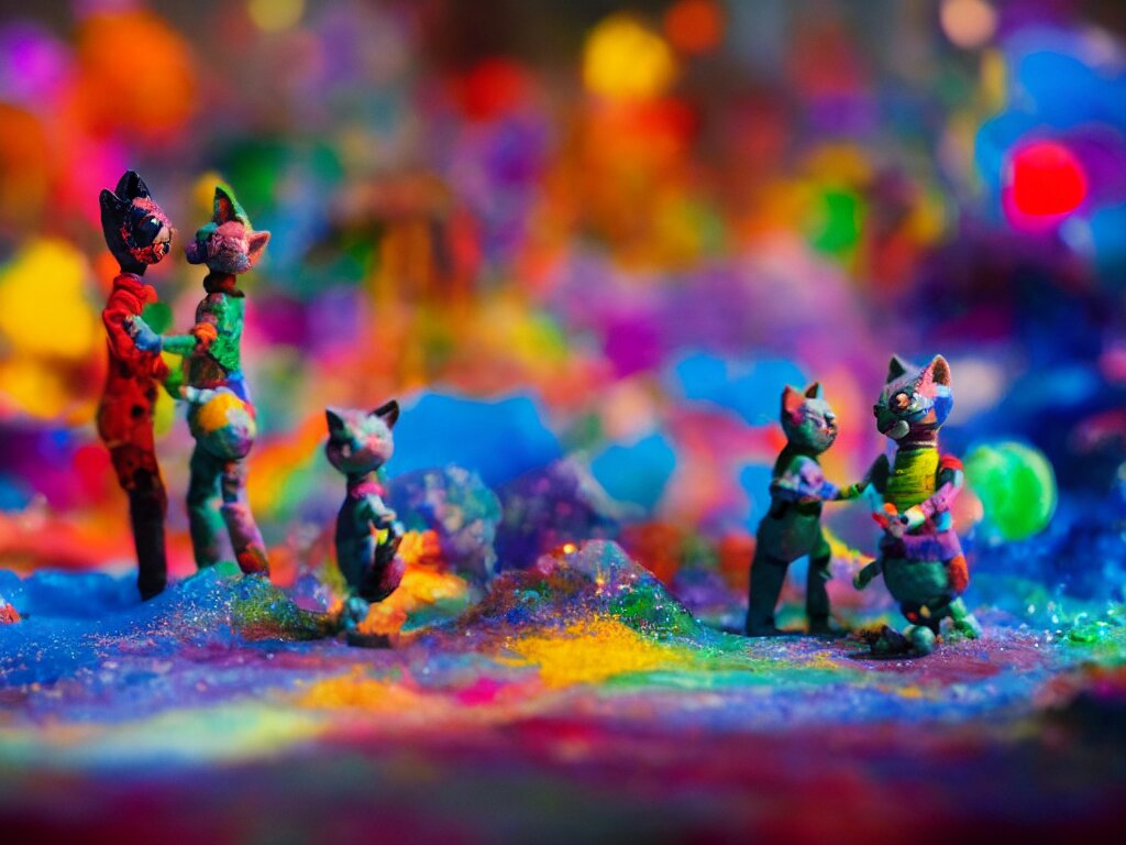 a cinematic film still of a claymation stop motion film, a gay m ...