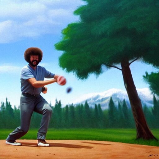 Lexica - A closeup photorealistic photograph of bob ross painting an ...