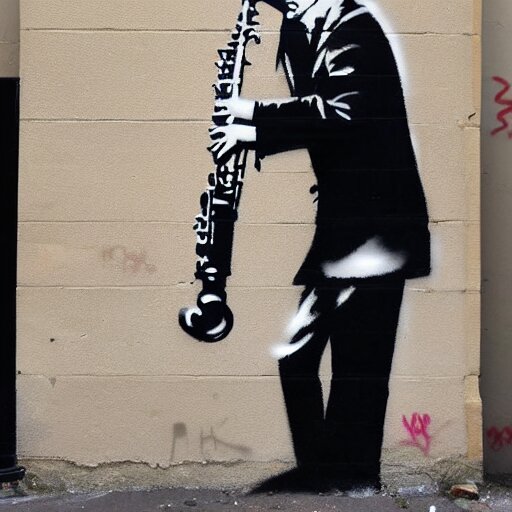 Lexica - Graffiti by Banksy of Vladimir putin playing the saxophone
